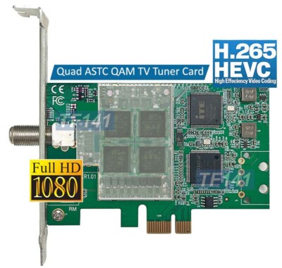 Premium Quad ATSC TVR Tuner PCI Express Card With 4 TV Window ...
