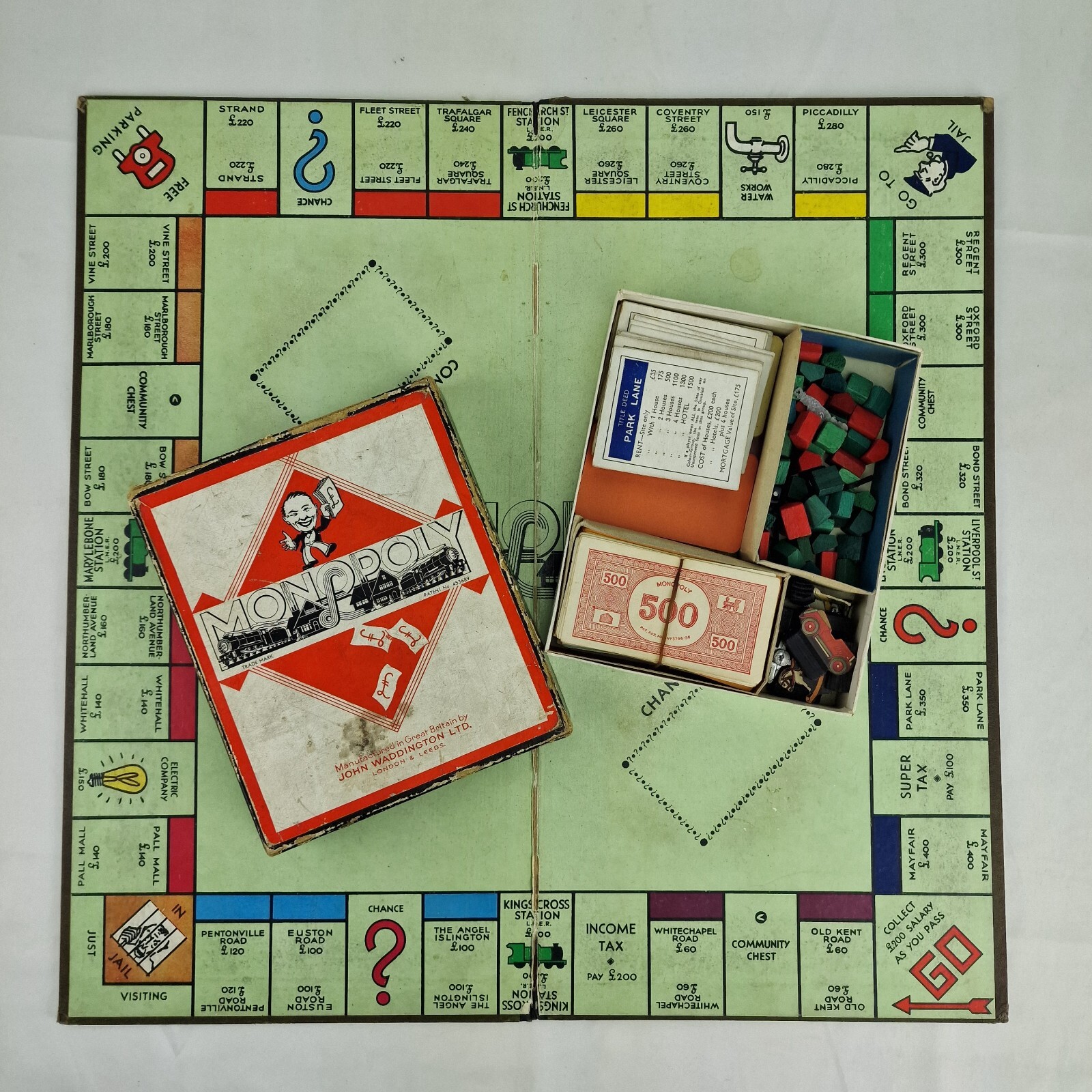 VINTAGE MONOPOLY BOARD GAME CIRCA 1940 ORIGINAL BY JOHN WADDINGTON Rare ...
