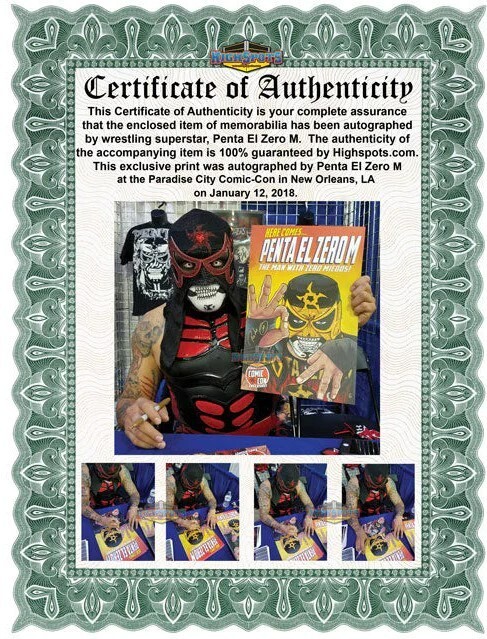 Penta Autographed WWE Pro Wrestling 11x17 Art Print Highspots Wrestling ...