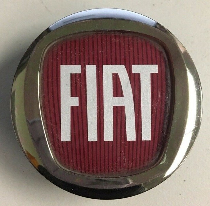 49MM OEM FIAT CENTER HUB CAP RED AND CHROME B632 | eBay
