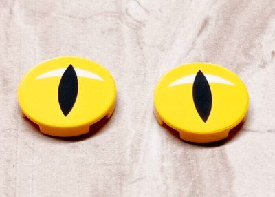 New LEGO Big Eyeballs Yellow Lot of 2 Cat Eyes Creature Critter Build ...