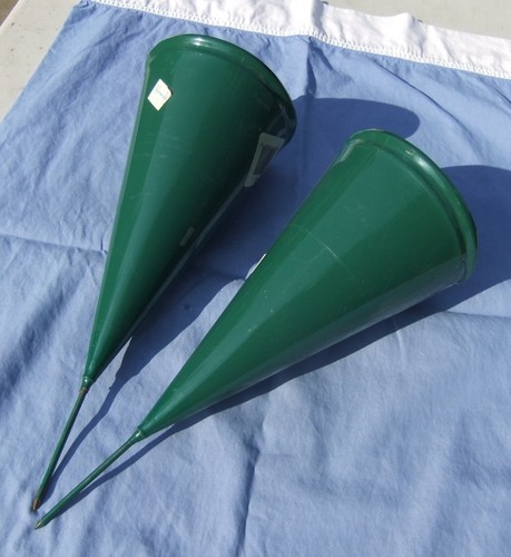 Pair of Vntg 1960's NOS Metal Cone Shaped Cemetery Bouquet Vase w ...