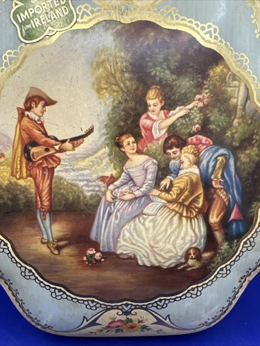 Lovely French Rococo Style Biscuit Tin Pastel Courting Scene 8.5 ...