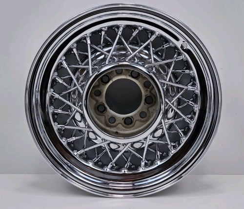 One Roadster Wire Wheel 15x6 Rim 5x4.5 / 4.75 Pattern Chevy Chrome 2.75 ...