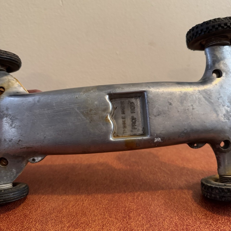 1950's Red Cox Thimble Drone Prop Rod Metal Chassis Yellow For Parts Or ...