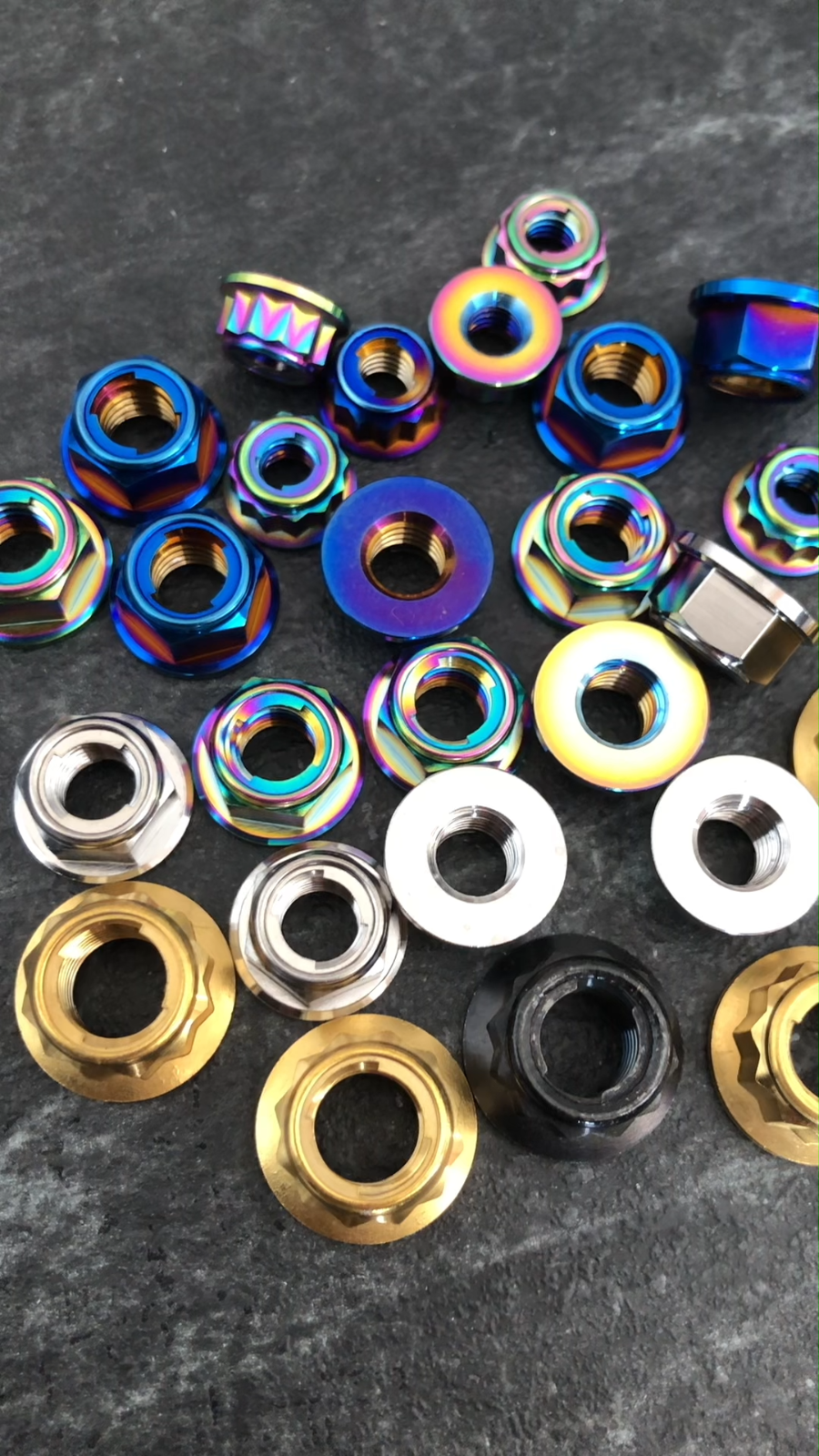 Rison Titanium Nut M3-M10 Flange Full Metal Lock Nuts Hex Sprocket GR5 ...