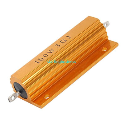 1PCS 5% Resistance 3 Ohm 100W Housed Aluminum Resistor gold tone ...