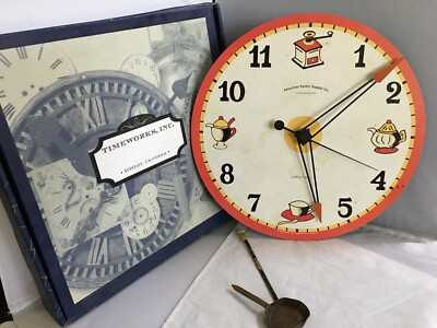 TIMEWORKS Coffee Time Kitchen Wall Clock Brand New in Box RARE HTF | eBay