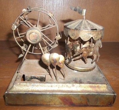 Vintage Berkeley copper Rustic music box COUNTY FAIR Plays its a small ...