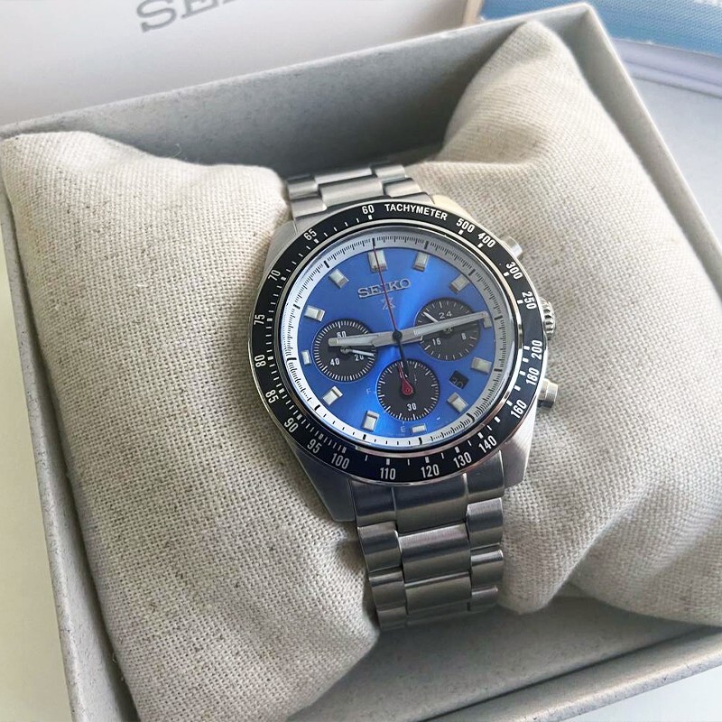 Seiko SSC931 Blue Dial Men's Chronograph Prospex Speedtimer Solar Watch ...