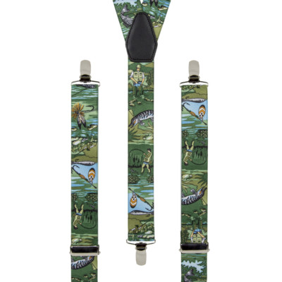 Fishing Angling Novelty Mens Trouser Braces Elastic Suspenders 35mm ...