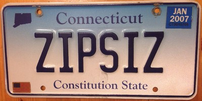 Connecticut vanity ZIP SIZE license Plate Computer File Bug PC Apple IT ...