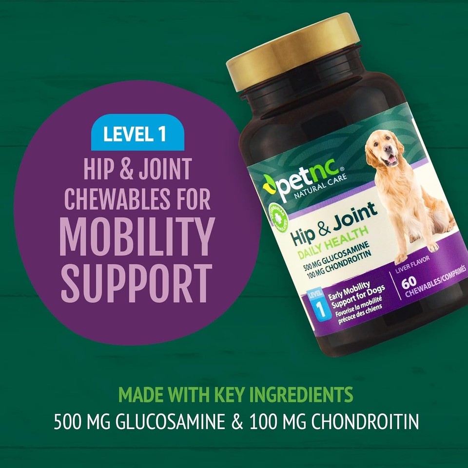 Hip and Joint Health Chewables for Dogs - 60 Count, Glucosamine ...