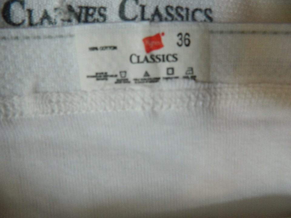 Hanes Classics White Cotton Briefs Underwear Men's 3 Pairs New NOS Vtg ...