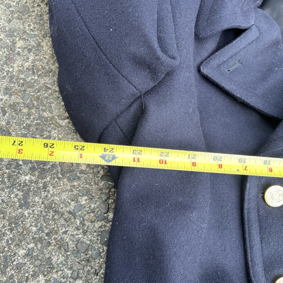 Vintage New York Police Peacoat Jacket NYPD Wool Reefer Choker Plaid ...