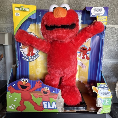 Sesame Street Elmo Slide Singing Dancing 14-inch Plush Interactive Toy ...