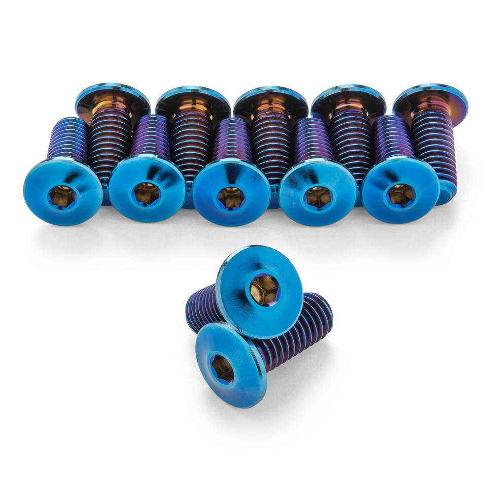 Burnt BLUE Ultra-Low Profile Superlight Titanium Bottle Cage Bolts by ...