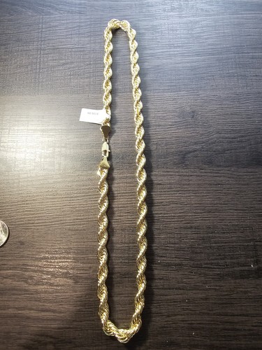 14k Gold Plated Stamped Rope Chain 24 Inches 9mm Necklace. | eBay