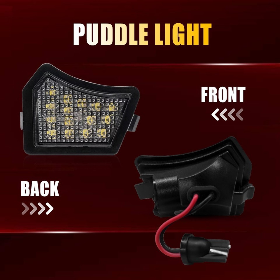 LED Under Mirror Puddle Light For Volvo XC90 S40 S60 V50 V60 C30 Jaguar ...