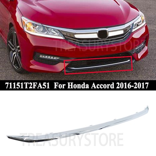 For Honda Accord 2016-2017 Front Bumper Lower Chrome Grille Molding ...