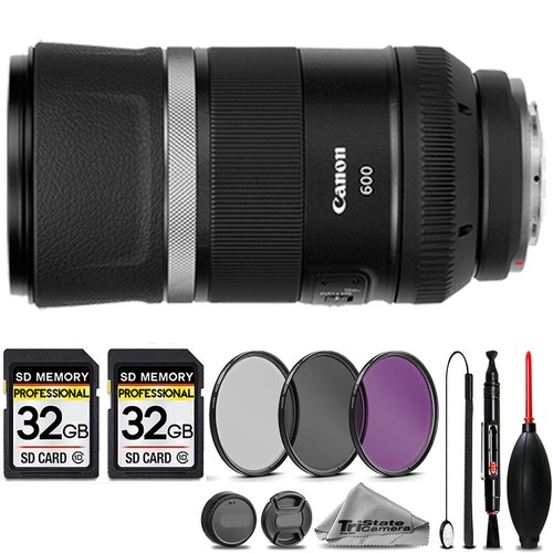Canon RF 600mm f/11 IS STM Lens +3PC FILTER + 64GB STORAGE BUNDLE KIT ...