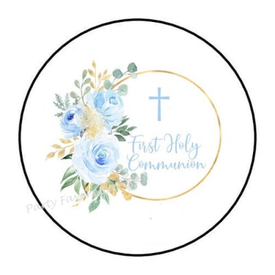 30 FIRST HOLY COMMUNION BLUE ENVELOPE SEALS LABELS STICKERS PARTY ...