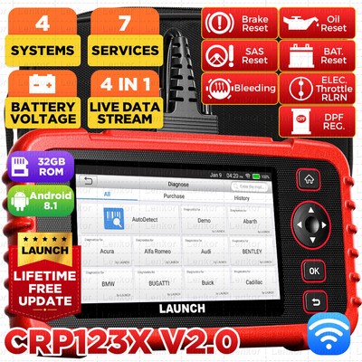 2024 LAUNCH CRP123X V2.0 Car OBD2 Scanner Diagnostic Reset Tool ABS SRS ...