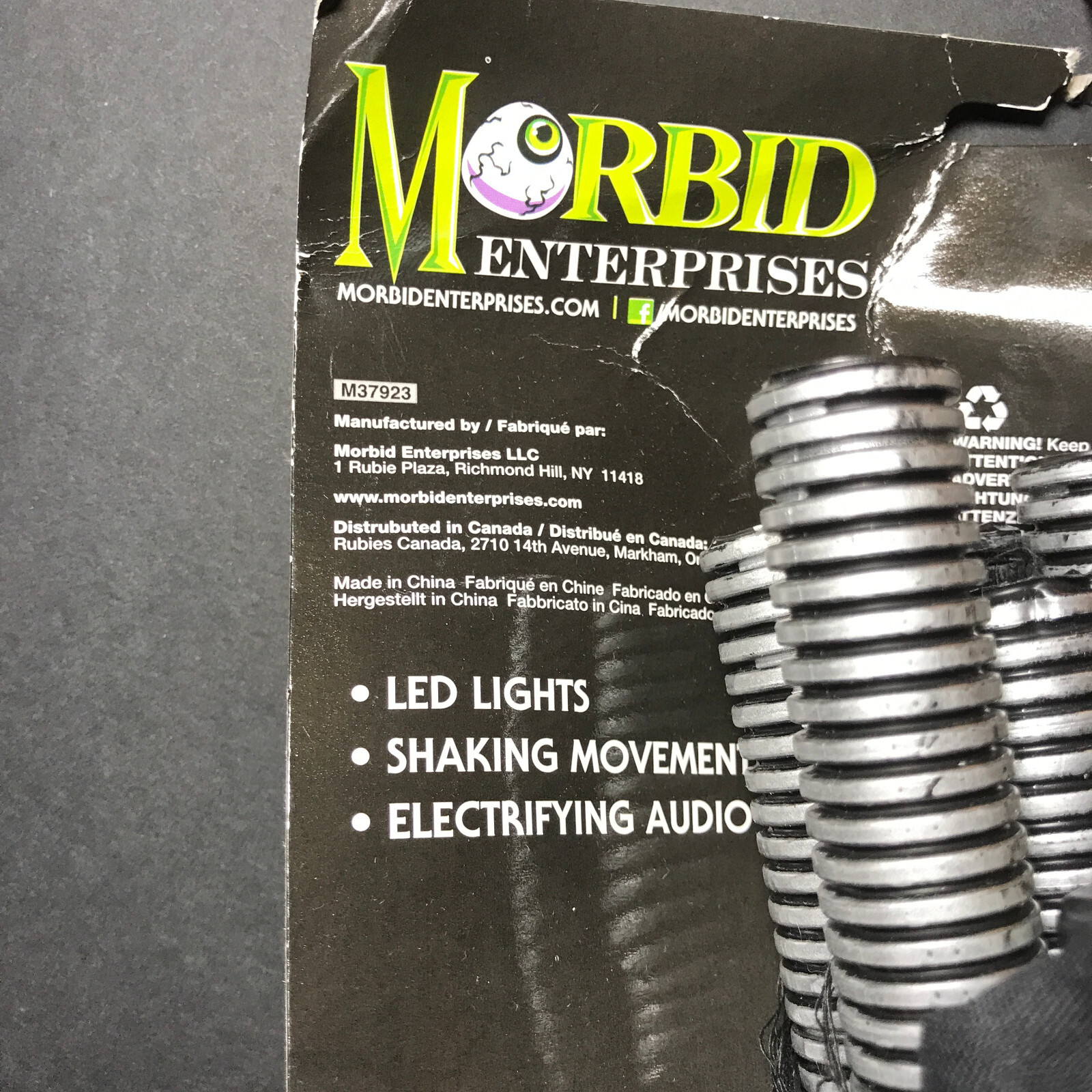 Morbid Enterprises Live Wires Shaking Sound and Light Animatronic Prop ...
