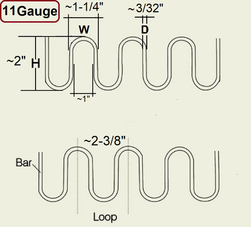 11ga Upholstery (No Sag Spring) Zig Zag furniture Springs 15-20-25-35 ...