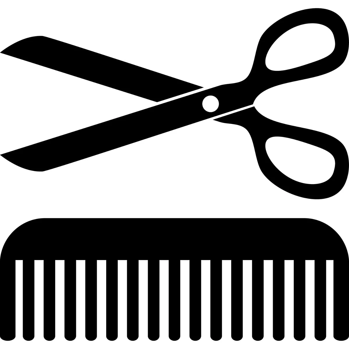 Scissors And Comb Vector