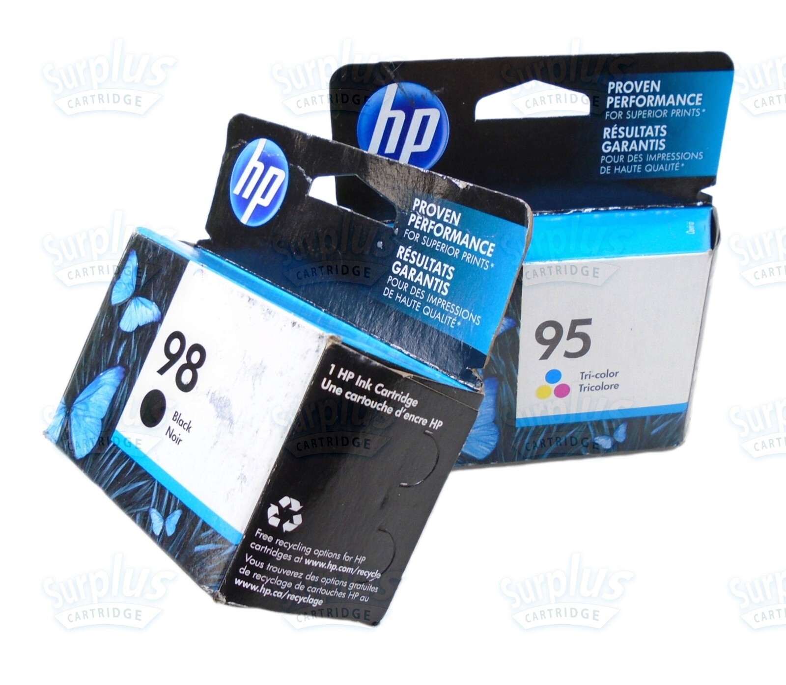 2PK Genuine HP 98 Black & HP 95 Color Inks DeskJet 460 6620 Photosmart ...