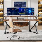 71" Large Computer Desk w/ Monitor Stand, Study Writing Gaming Desk ...