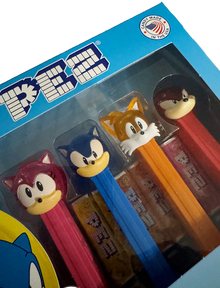 Sonic the Hedgehog Amy Tails Knuckles PEZ Crystal Gift Set Dispenser ...