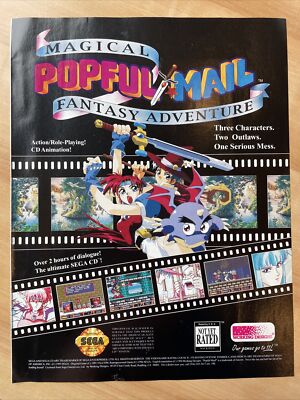 Popful Mail 1993 Magical Fantasy Adventure Sega game print ad vintage ...