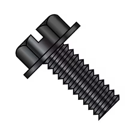 #8-32 x 5/16 in Slotted Hex Machine Screw, Black Oxide Steel, 10000 PK ...