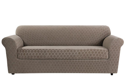 new Sure fit stretch Marrakesh 2pc sofa tan slip cover washable ...