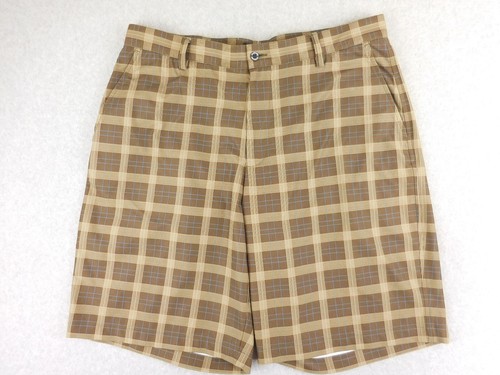 Dunning Golf Chino Shorts Men's Size 36 Brown Plaid Pockets Comford ...