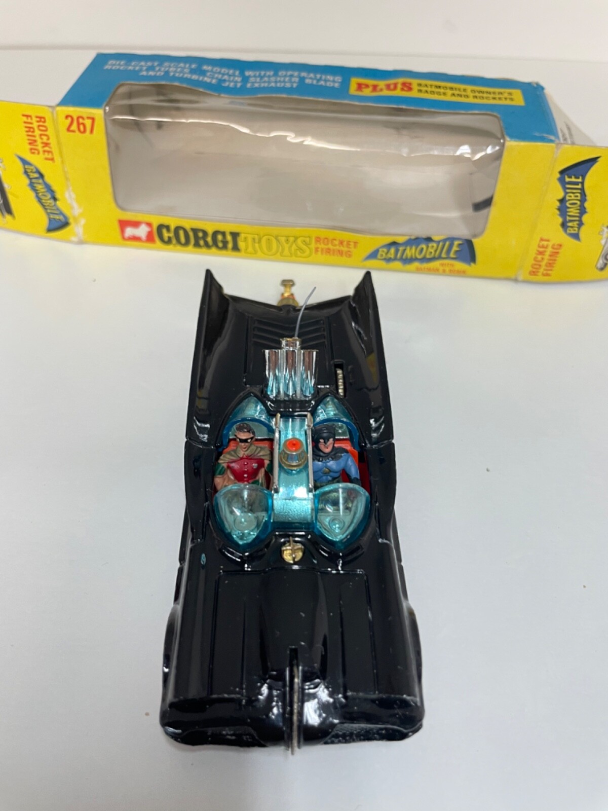 RARE All Original Corgi 267 BATMOBILE RED Wheels mint in box absolutely ...