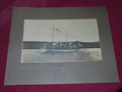 1914 9 X 14 CABINET CARD PHOTOGRAPH OF BOAT "NORA" AT AULTBEA LOCH EWE ...