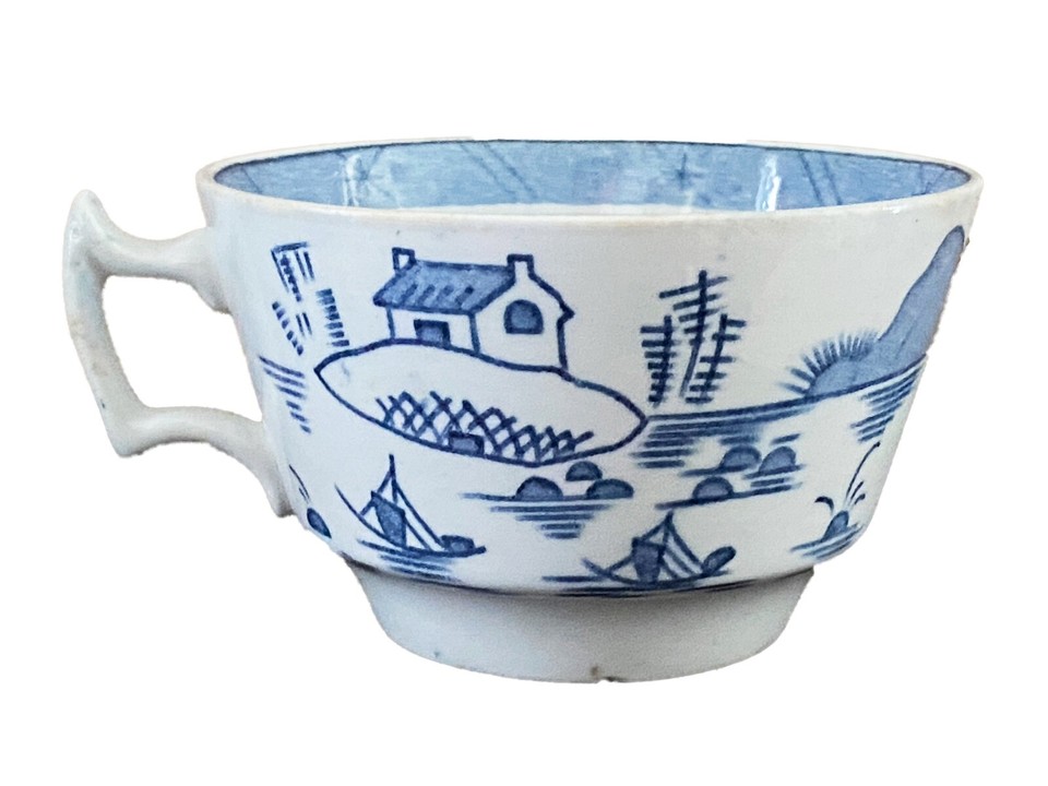 Antique English Woods Ware Canton S/4 Cups Blue Pagoda Pattern | eBay