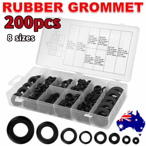 200Pcs Rubber Grommet Set Electrical Assortment Gasket Wire Efficient ...