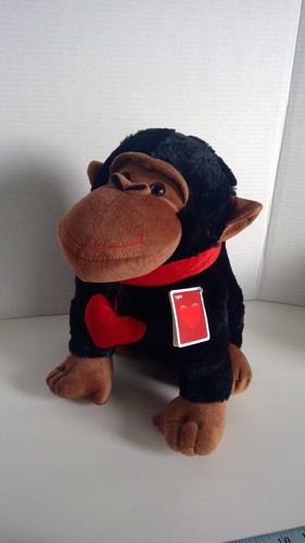 Valentine Gorilla Monkey 14" Plush Stuffed Animal Dan Dee Collector's ...