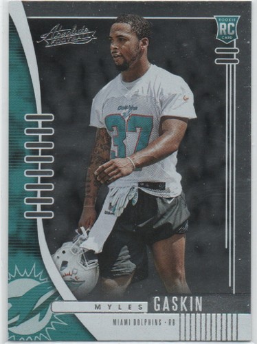 2019 Absolute Football #169 Myles Gaskin MIAMI DOLPHINS Rookie Card 23 ...