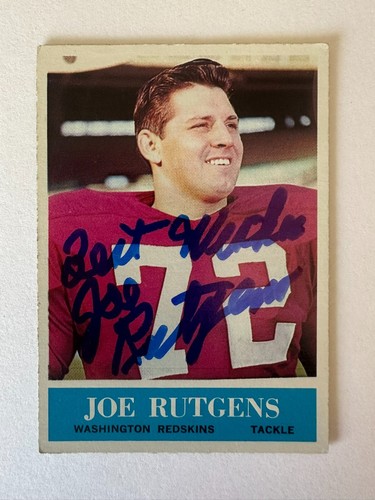 1964 Philadelphia Joe Rutgens Signed RC Rookie Card Auto Autograph NFL ...