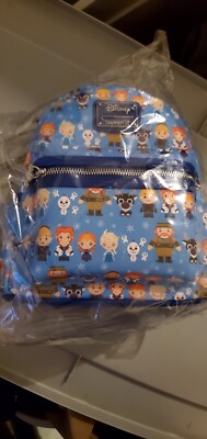 Loungefly Disney Frozen Chibi Mini Backpack Elsa Anna Olaf Blue ...