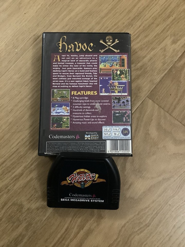 Sega Mega Drive Havoc Black Cover Edition Skull and Bones | eBay UK