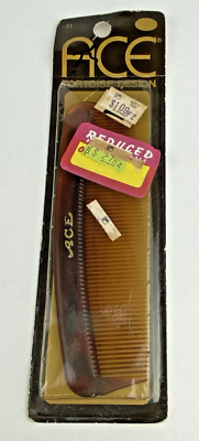 NOS VTG Genuine Ace Comb Tortoise Design Hard Rubber 5” Pocket USA Made ...