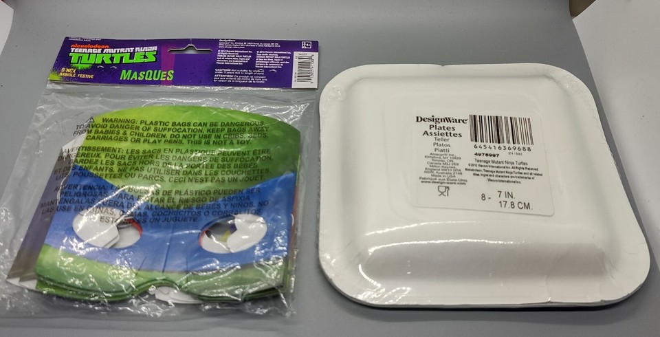 Teenage Mutant Ninja Turtles Masks/Plates (8 Ct) TMNT Birthday Party ...