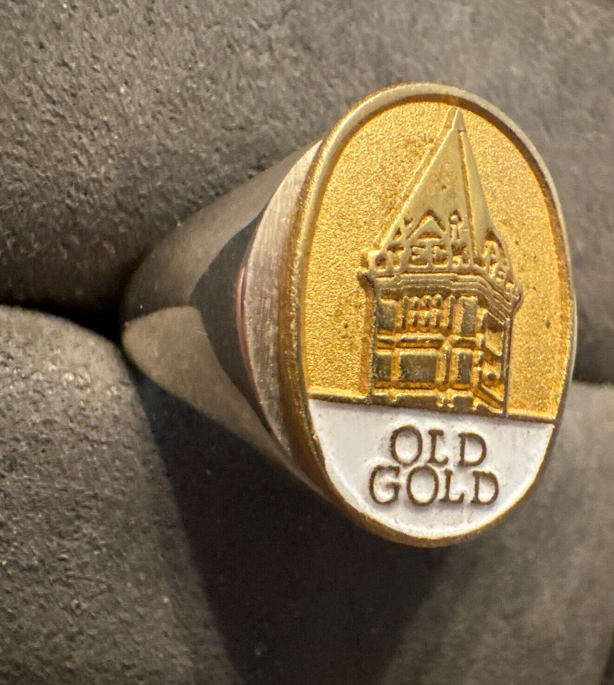 Vintage White Enamel GF GEORGIA TECH Tech Tower OLD GOLD New Sterling ...