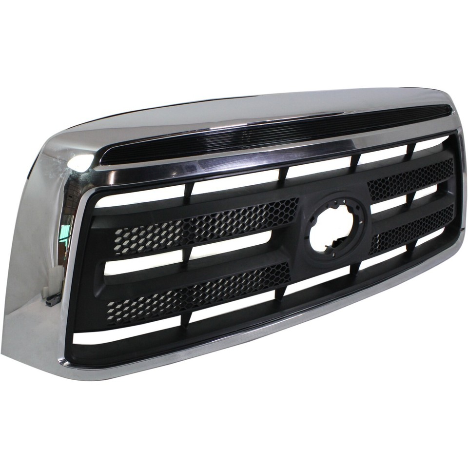 Grille For 2010-2013 Toyota Tundra Chrome Shell w/ Textured Black ...